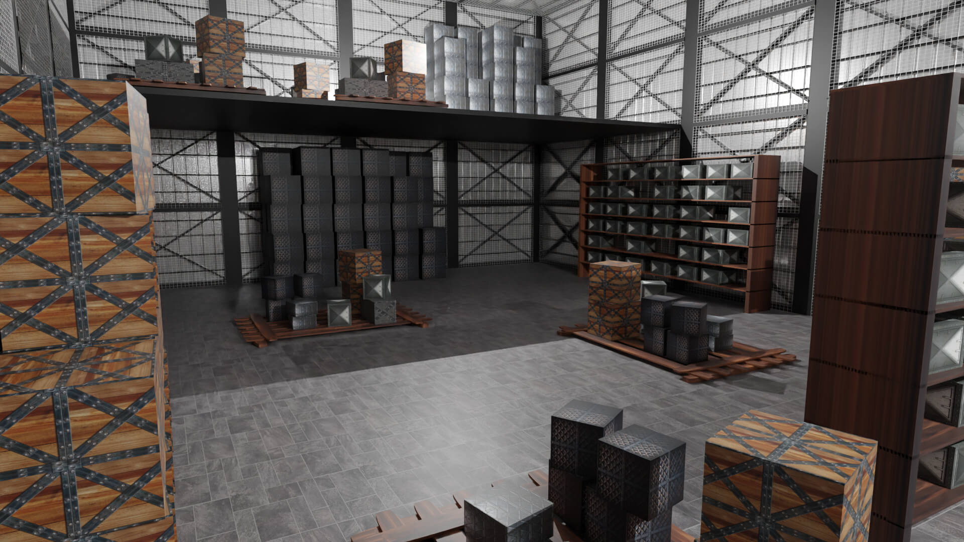Warehouse Interior - 3D Model by militarymodels99