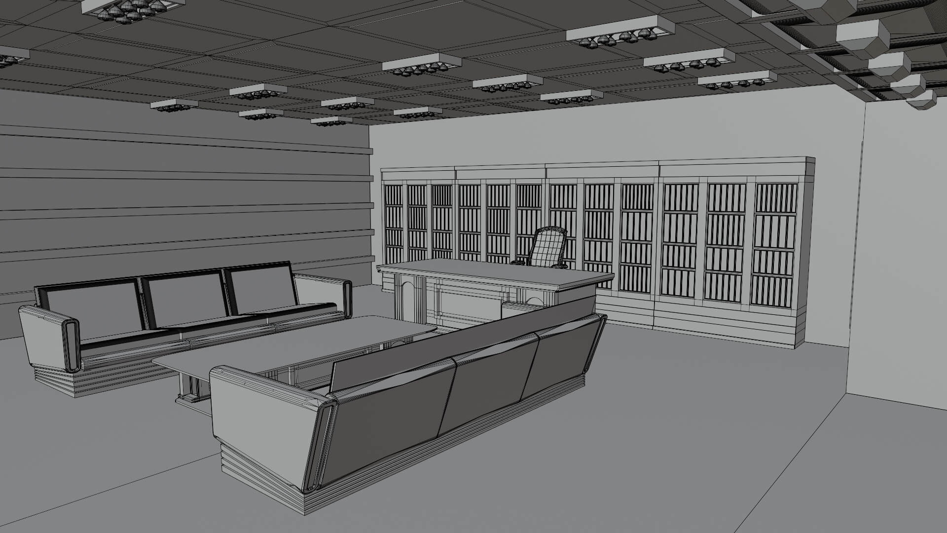 Work Office Interior - 3D Model by militarymodels99