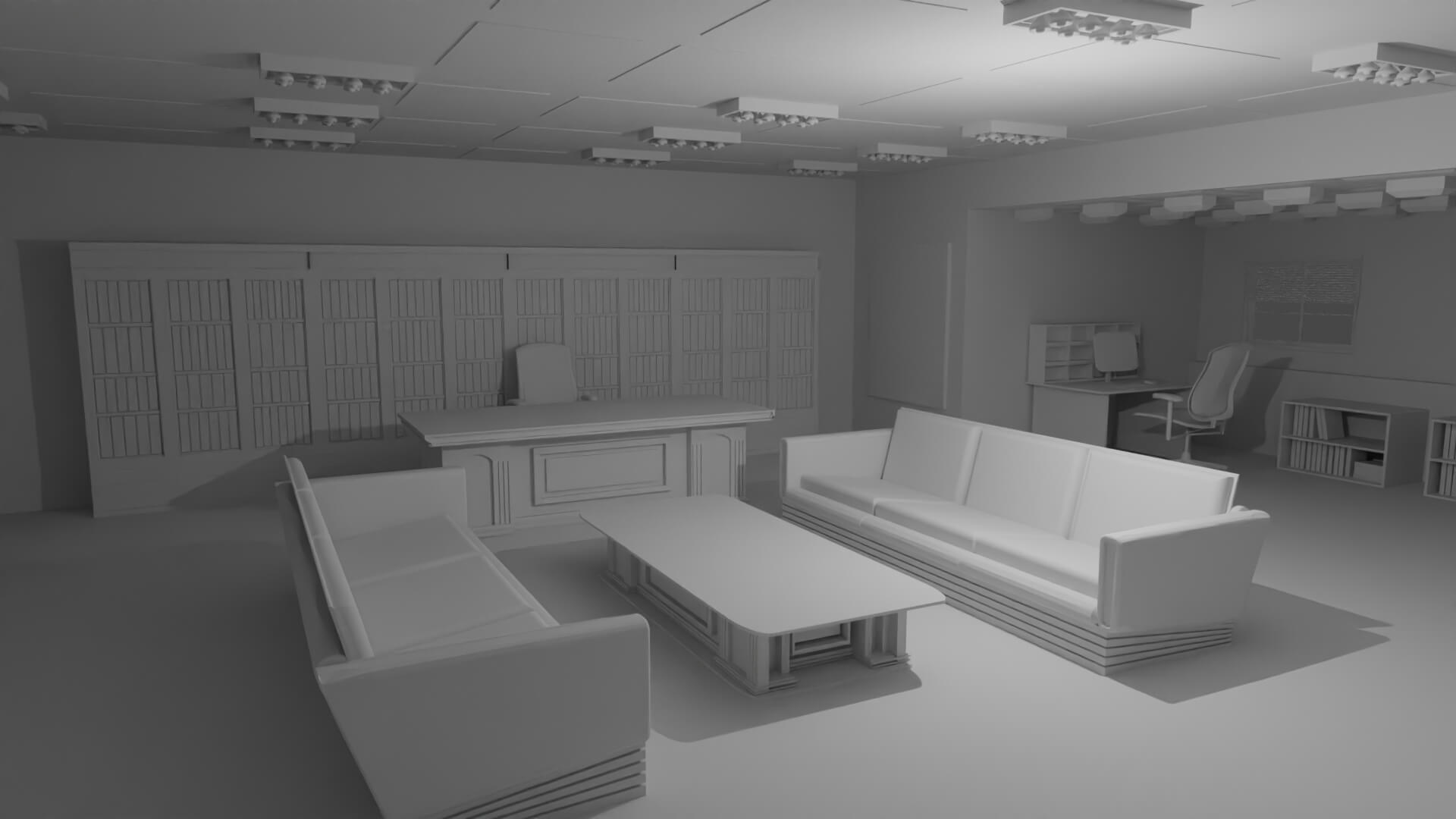 Work Office No Material - 3D Model by militarymodels99