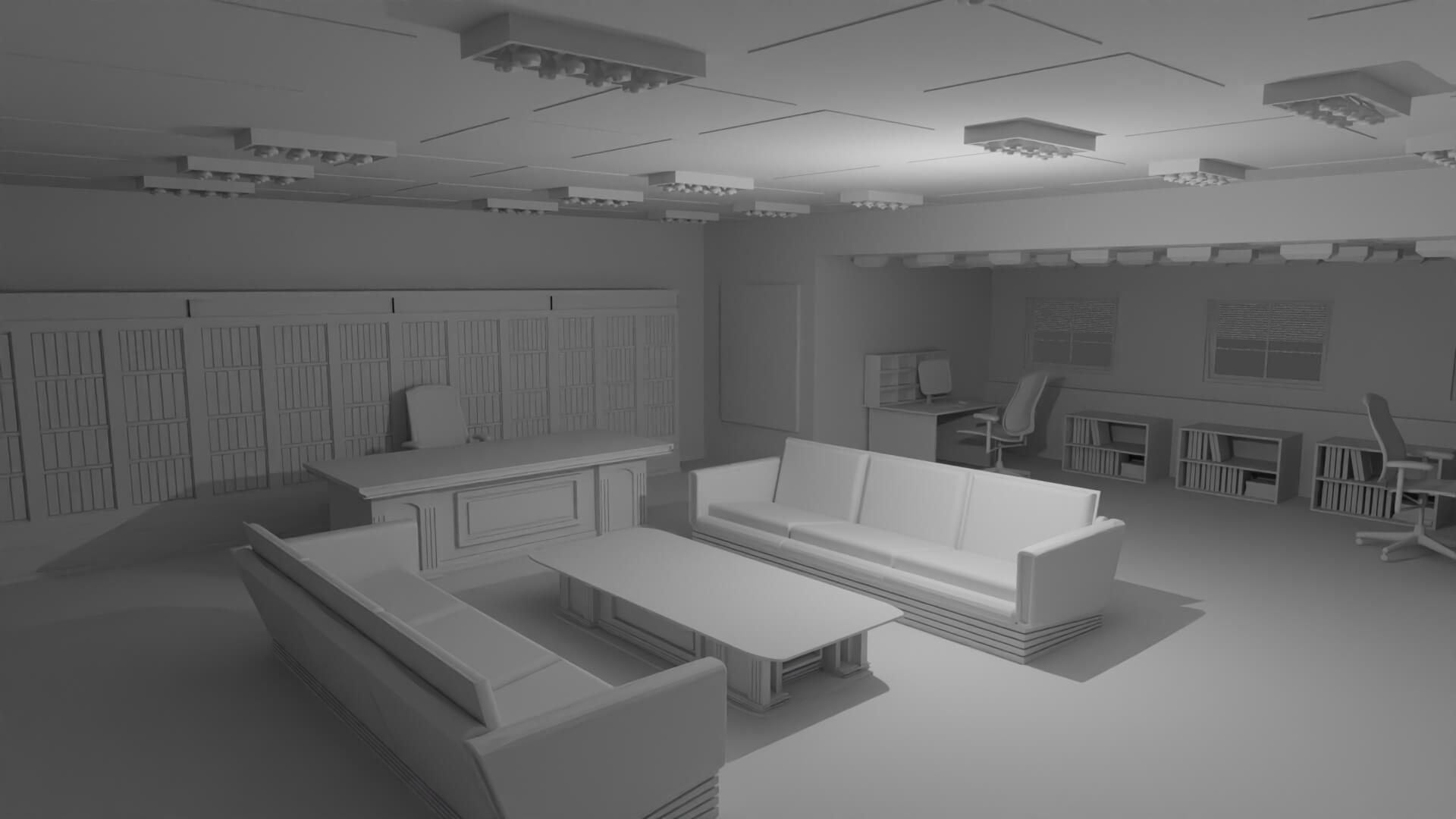 Work Office No Material - 3D Model by militarymodels99