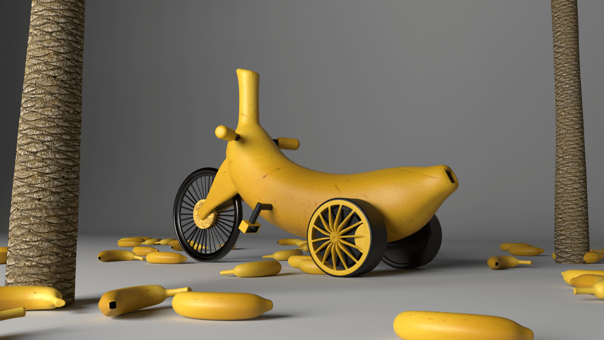Banana Bike 3D Render, Digital Art by milleondeblakio