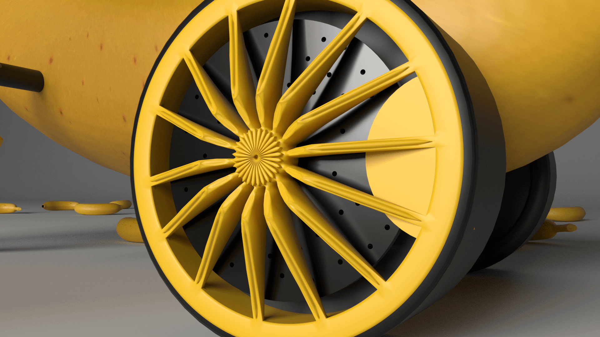 Banana Bike 3D Render, Digital Art by milleondeblakio