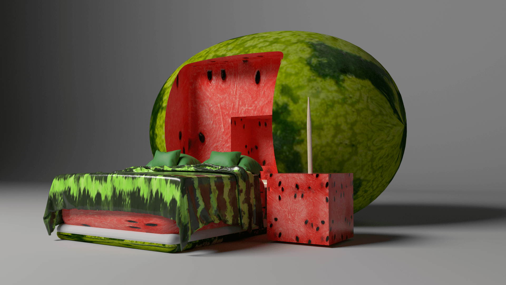 Watermelon bedroom set 3D Render | RenderHub Gallery