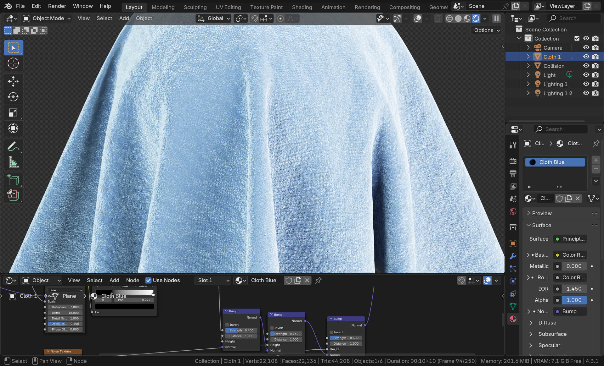 Blender Procedural Fabric Material by mim232007