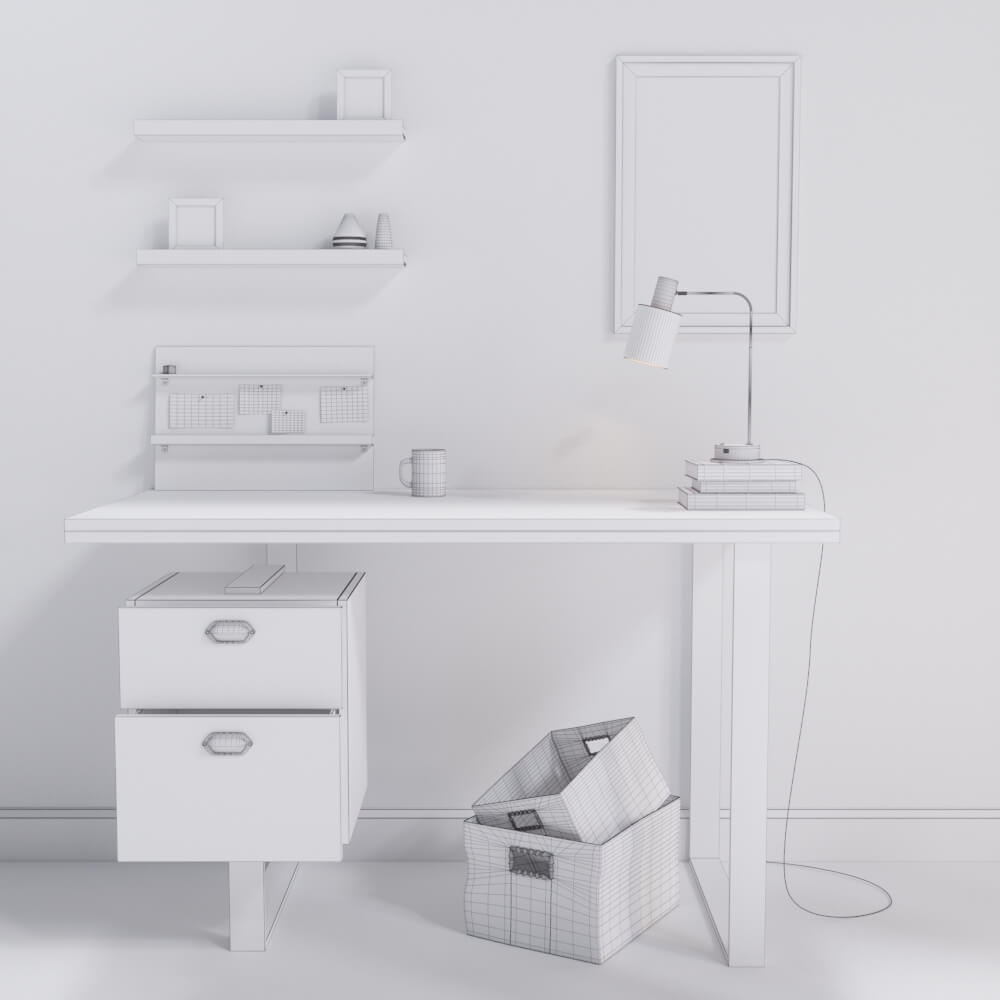 Design Place Table by West Elm - 3D Model by mimomimoa2024