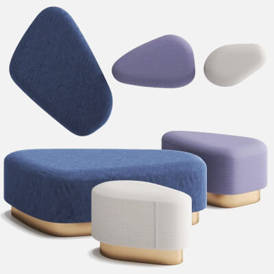 Island Pouf by Saba Italia - 3D Model by mimomimoa2024