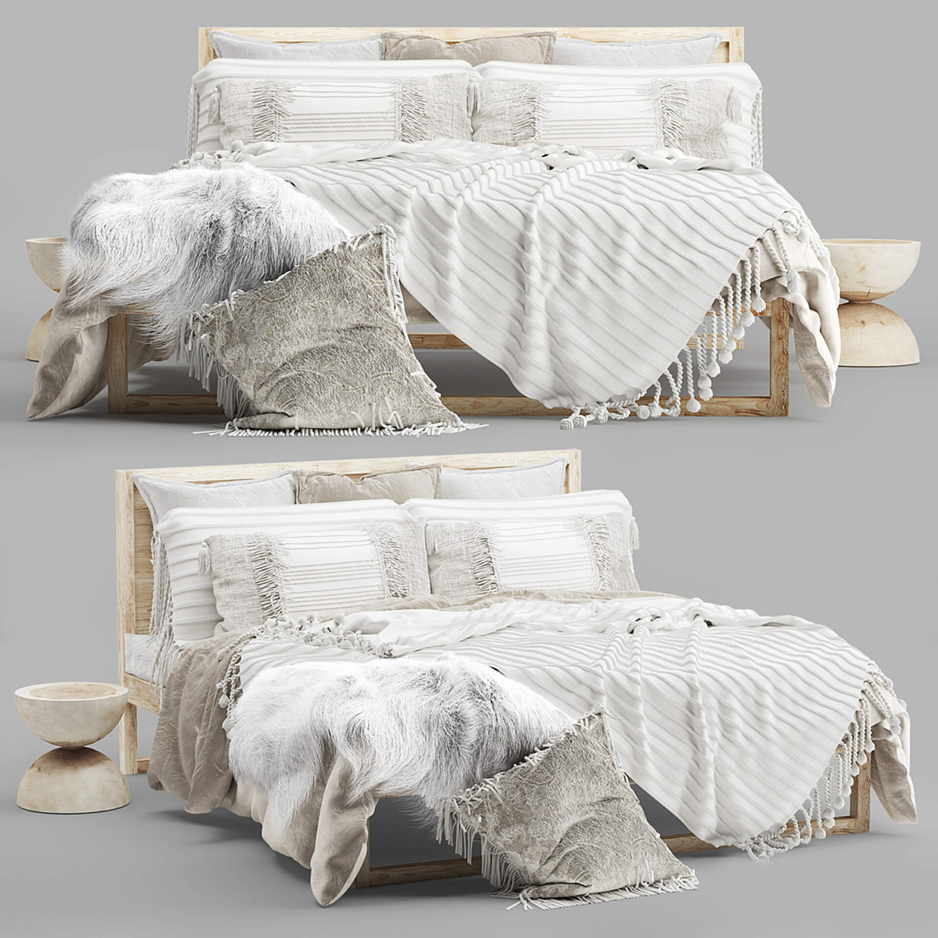 Strand Bed Natural - 3D Model by mimomimoa2024