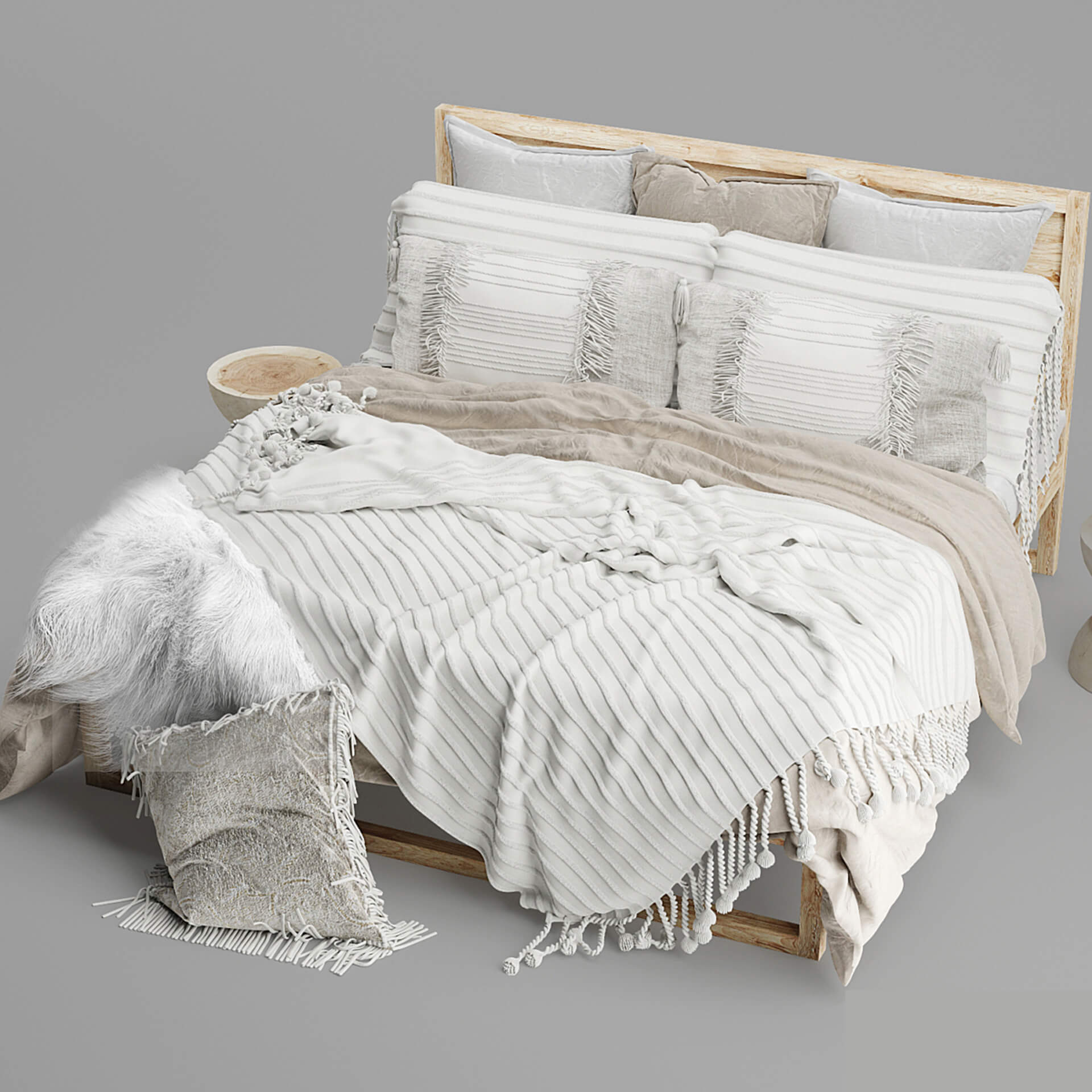 Strand Bed Natural - 3D Model by mimomimoa2024
