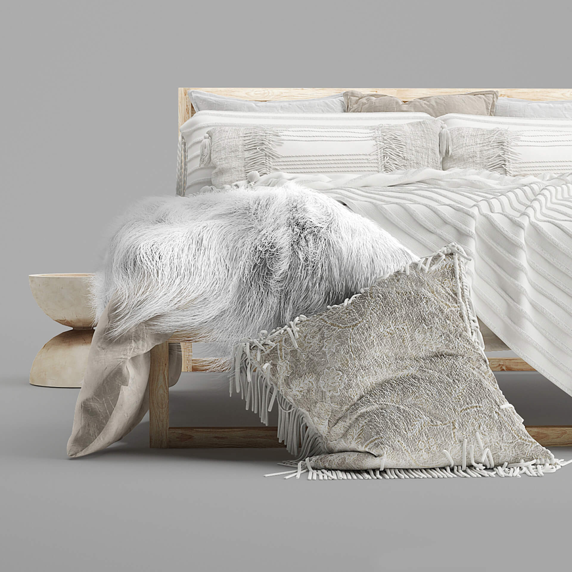 Strand Bed Natural - 3D Model by mimomimoa2024