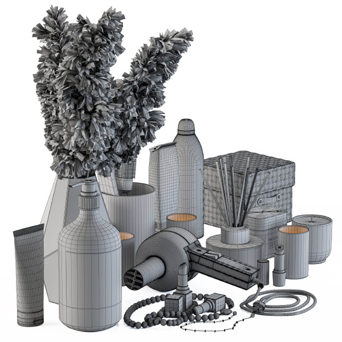 Bathroom Decor Set 056 - 3D Model by mimostar