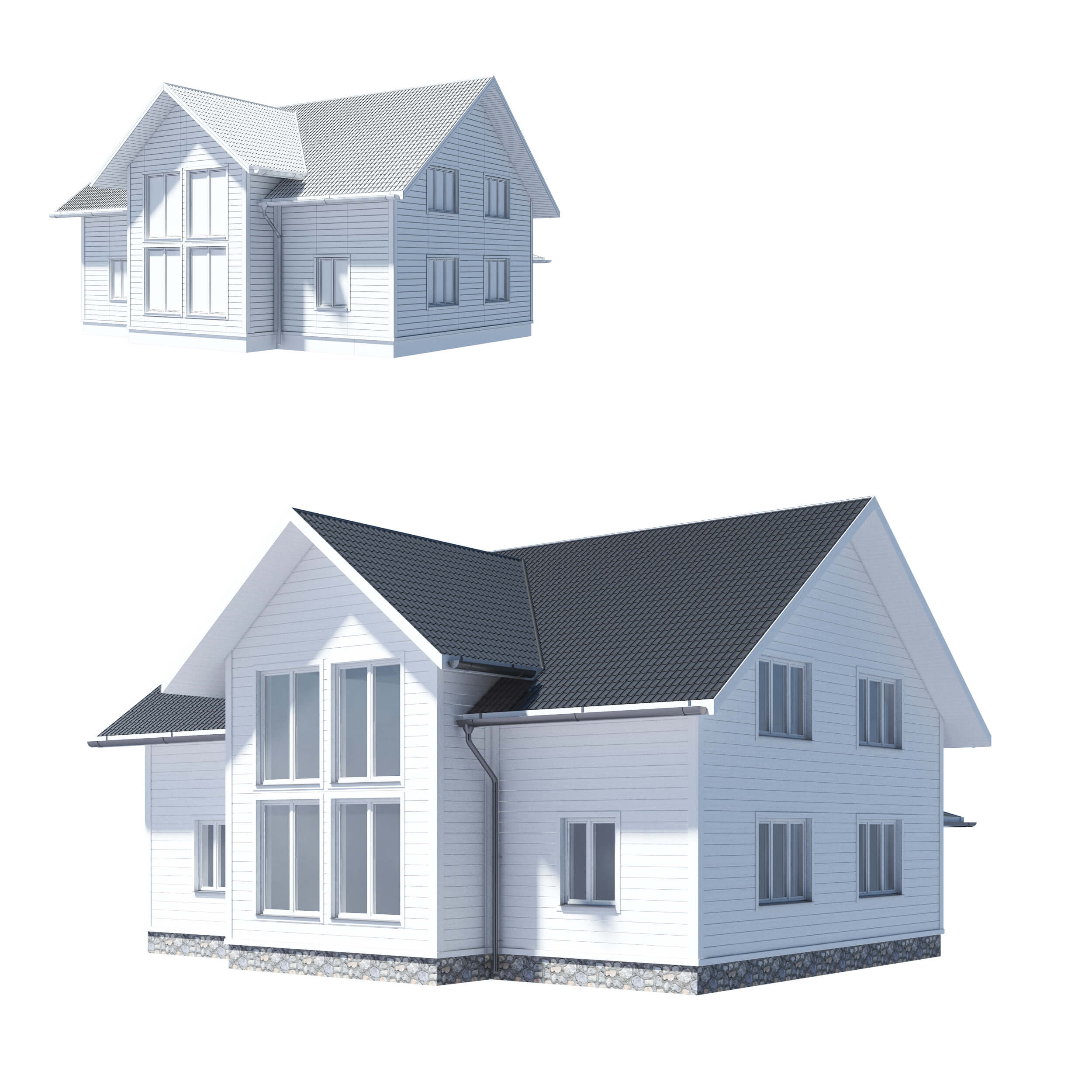 Cottage House-01 3D Model by mimostar