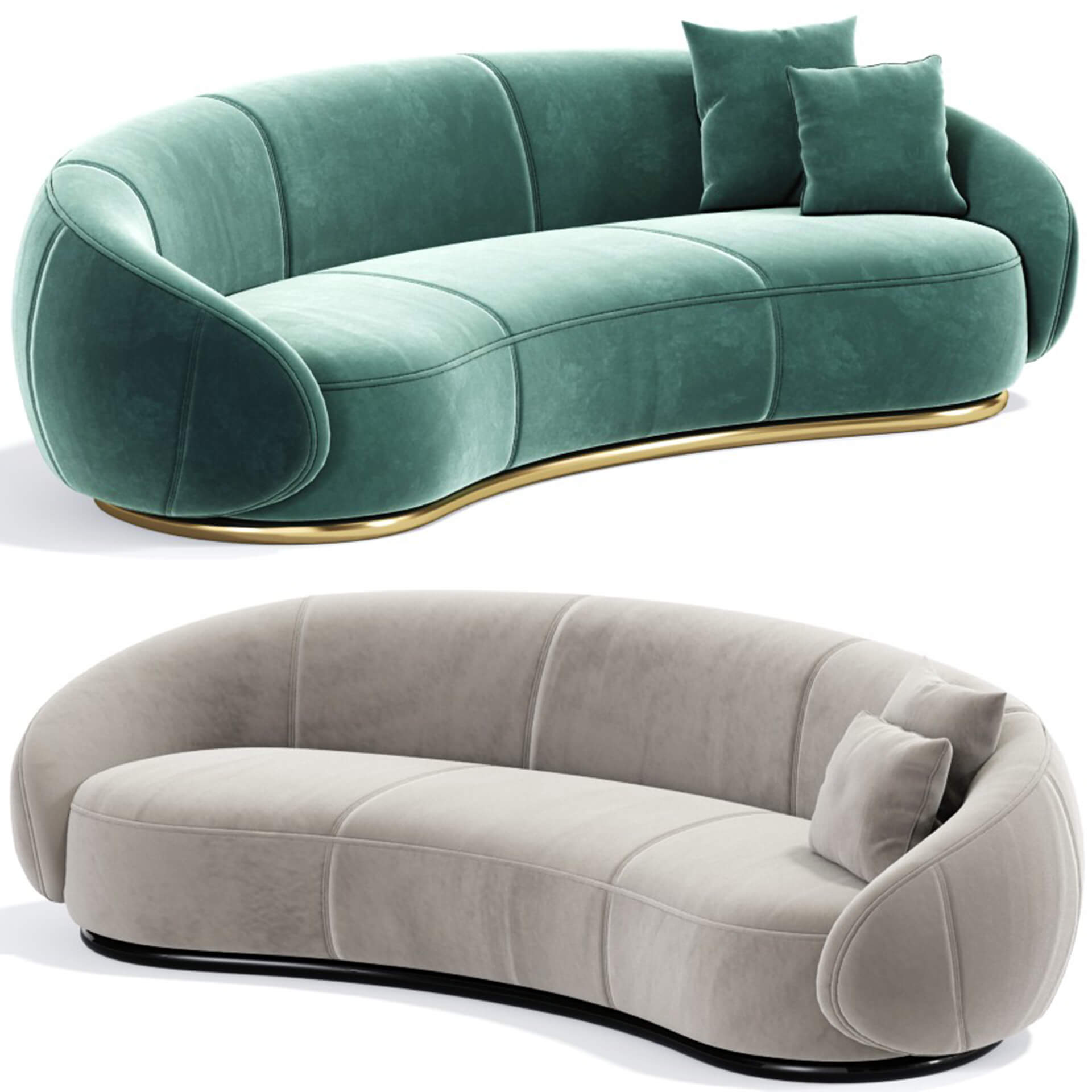 Ghidini Long Curved Sofa - 3D Model by mimostar