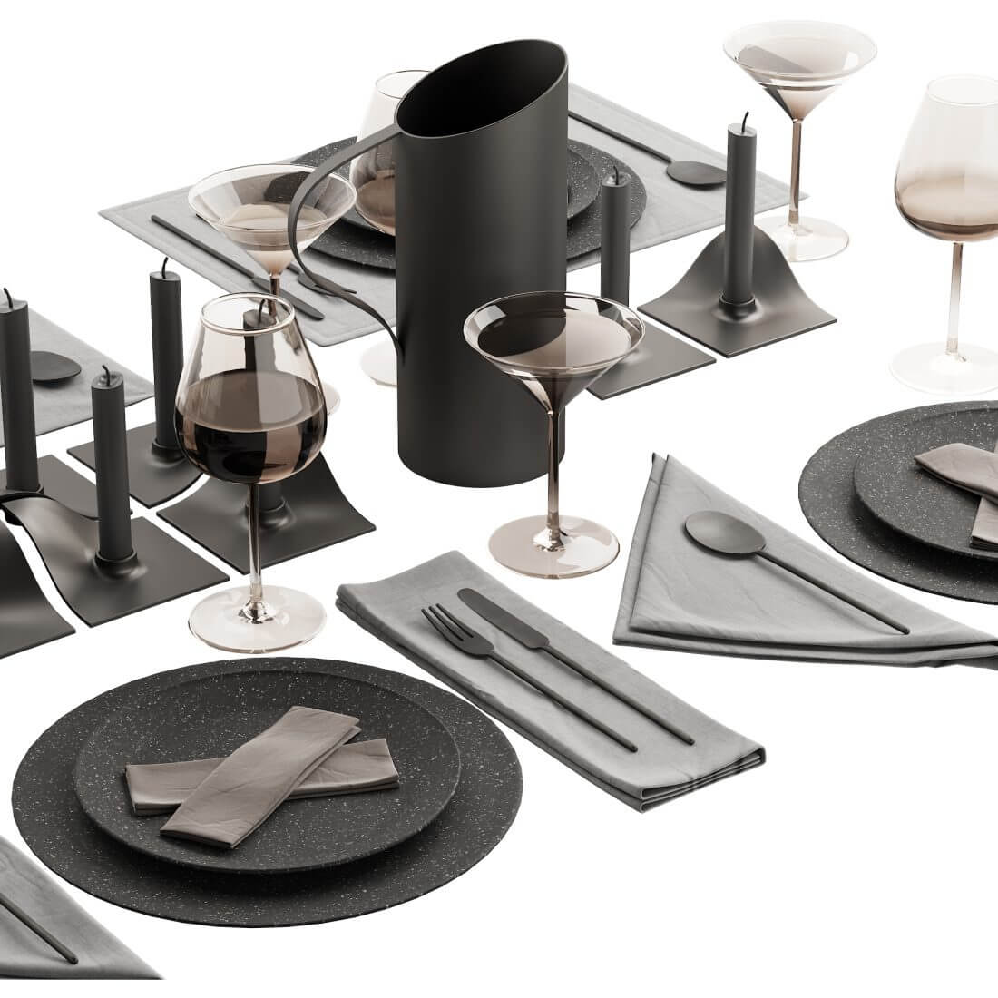 Tableware Decor SET01 - 3D Model by mimostar