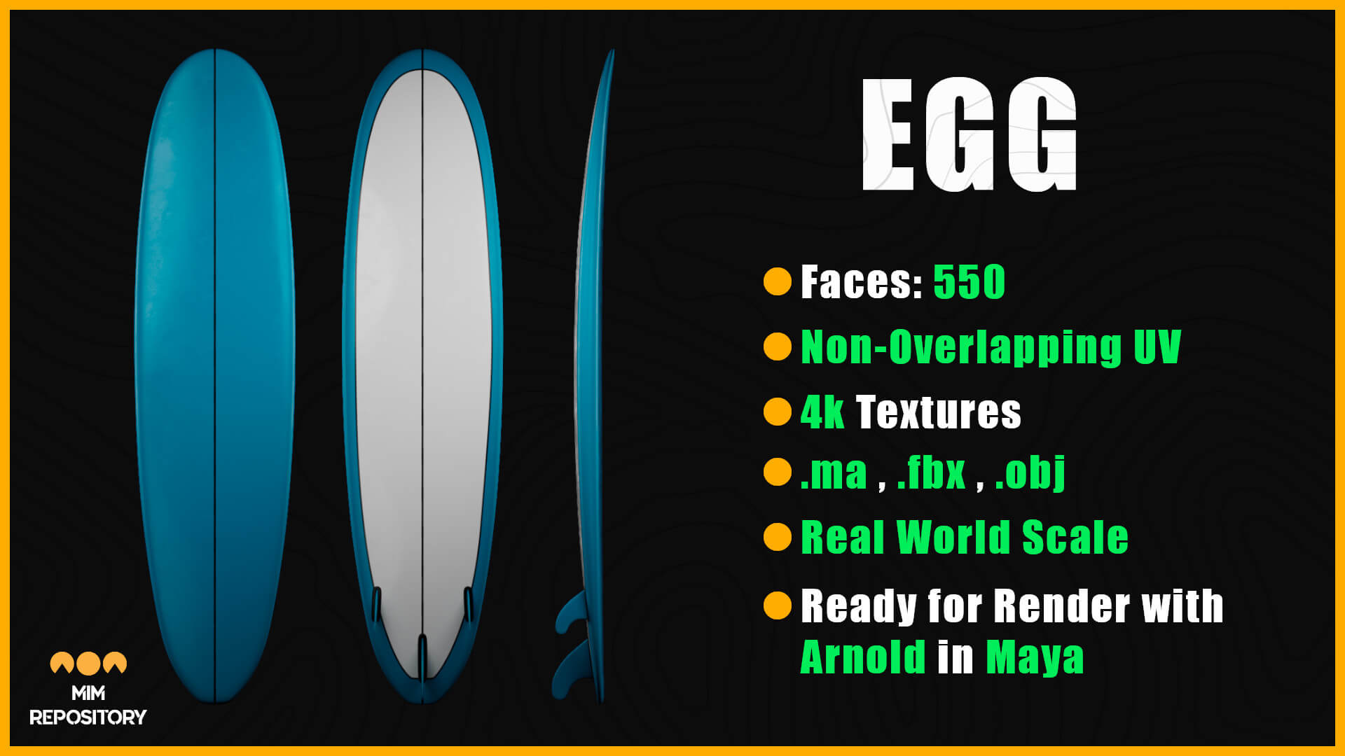 10 Surfboard 3D Models by mimRepository