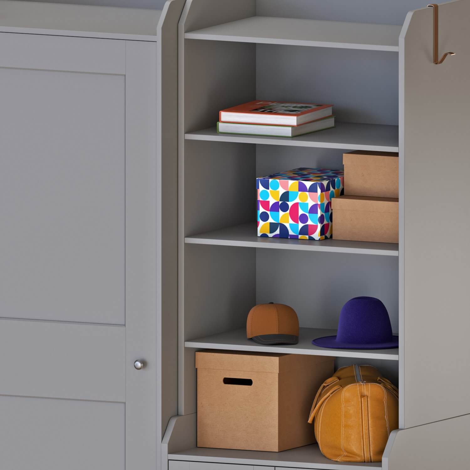 HAUGA Wardrobe and Display Cabinet Set 01 - 3D Model by min khant