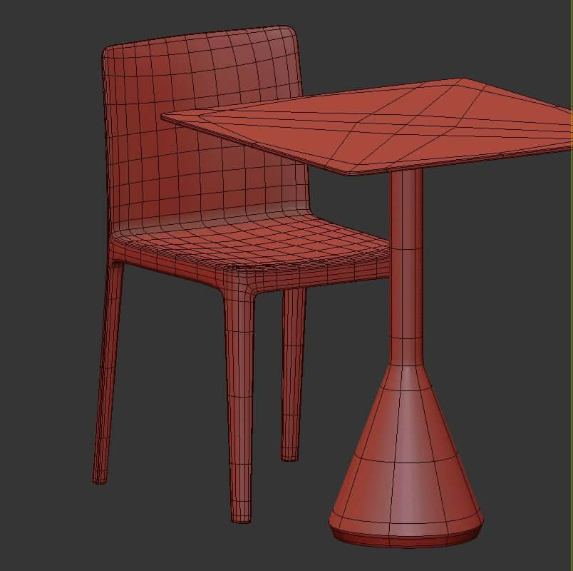 Hay Table and Chairs Set 5 - 3D Model by min khant