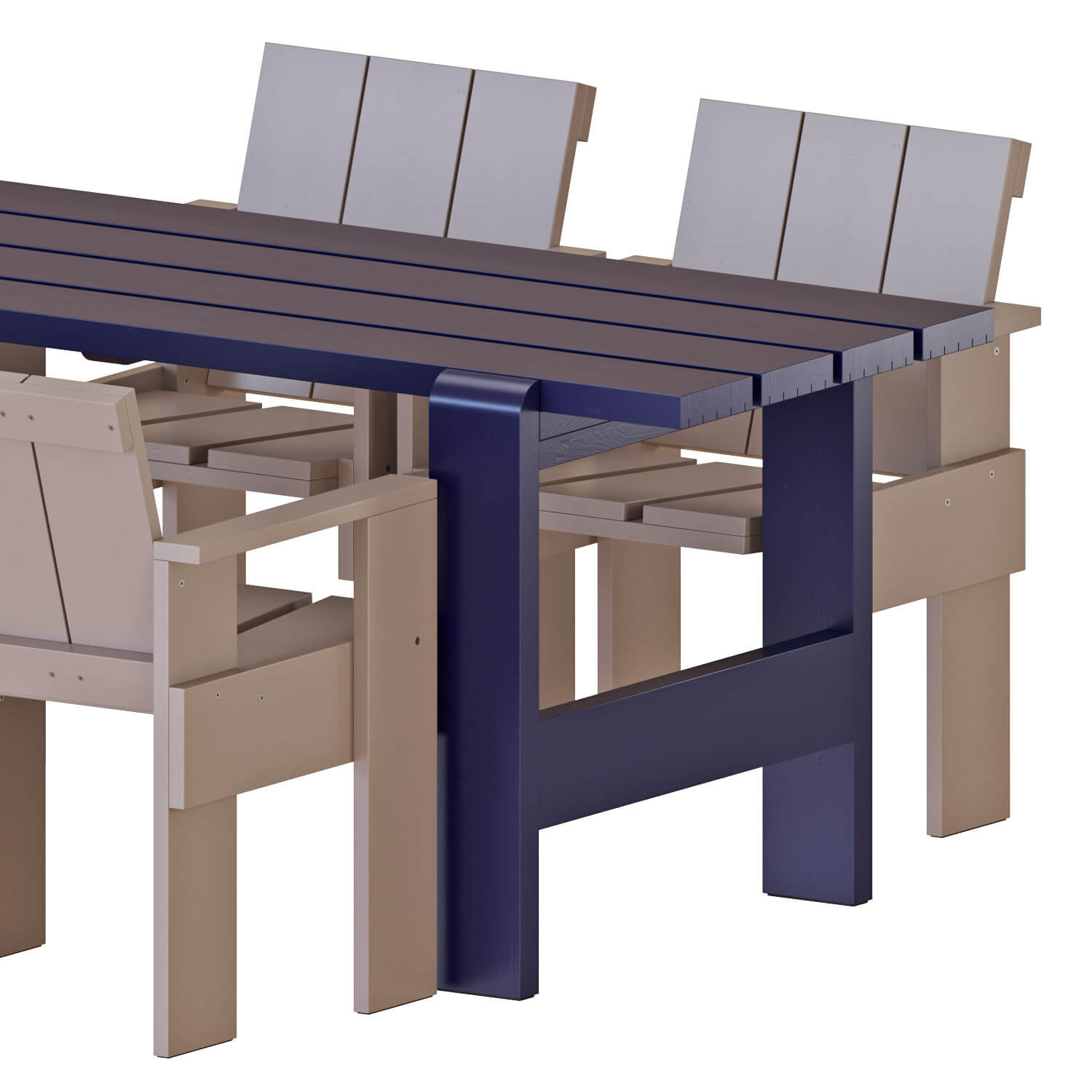 Hay Weekday Dining Table and Crate Chairs - 3D Model by min khant