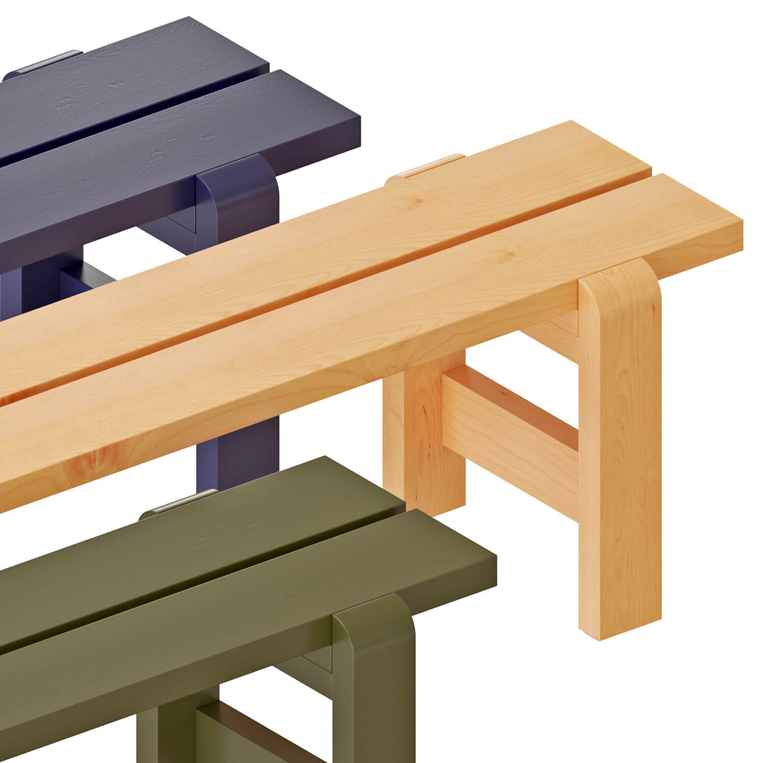 Hay Weekday Table and Bench - 3D Model by min khant