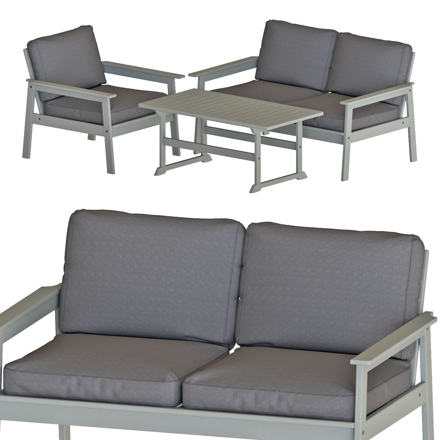 IKEA BONDHOLMEN Table and Chairs Set 02 - 3D Model by min khant