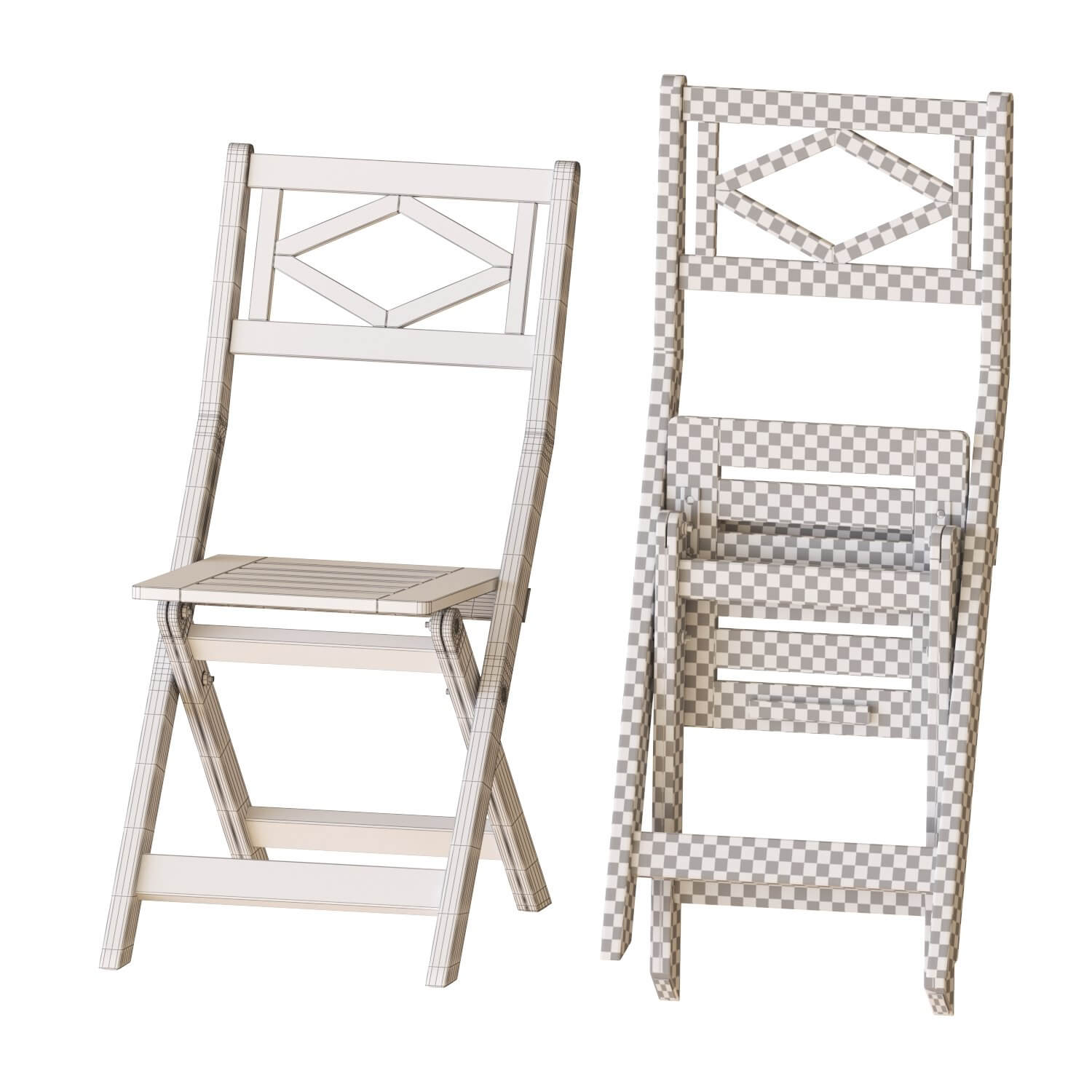 IKEA BONDHOLMEN Table and Chairs Set 04 - 3D Model by min khant