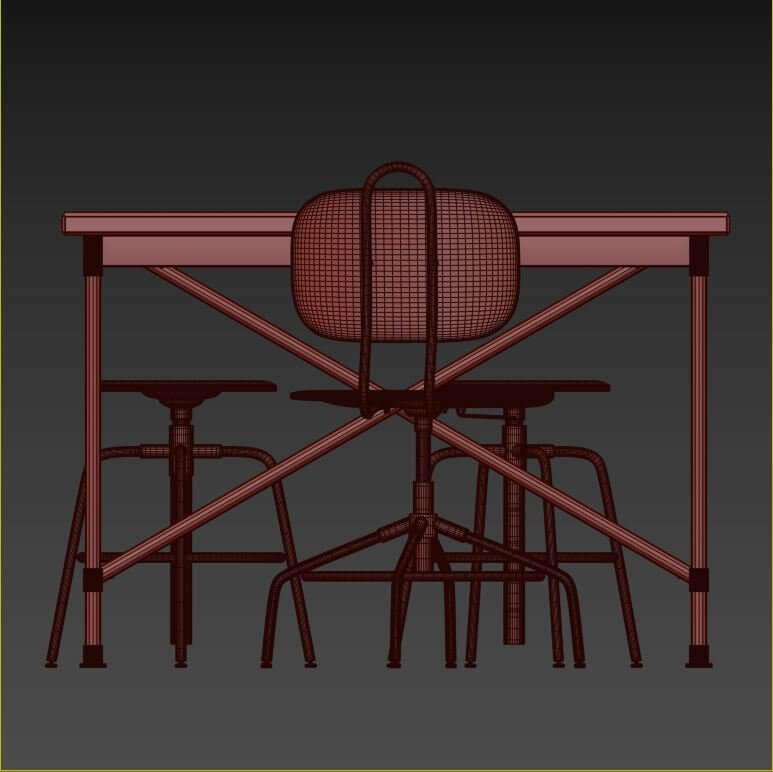 Kullaberg Desk and Chairs - 3D Model by min khant