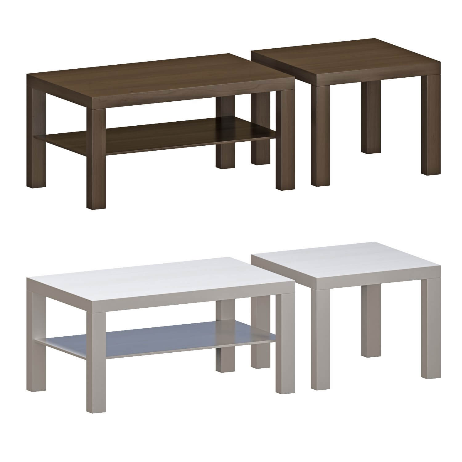 Lack Tables Set - 3D Model by min khant