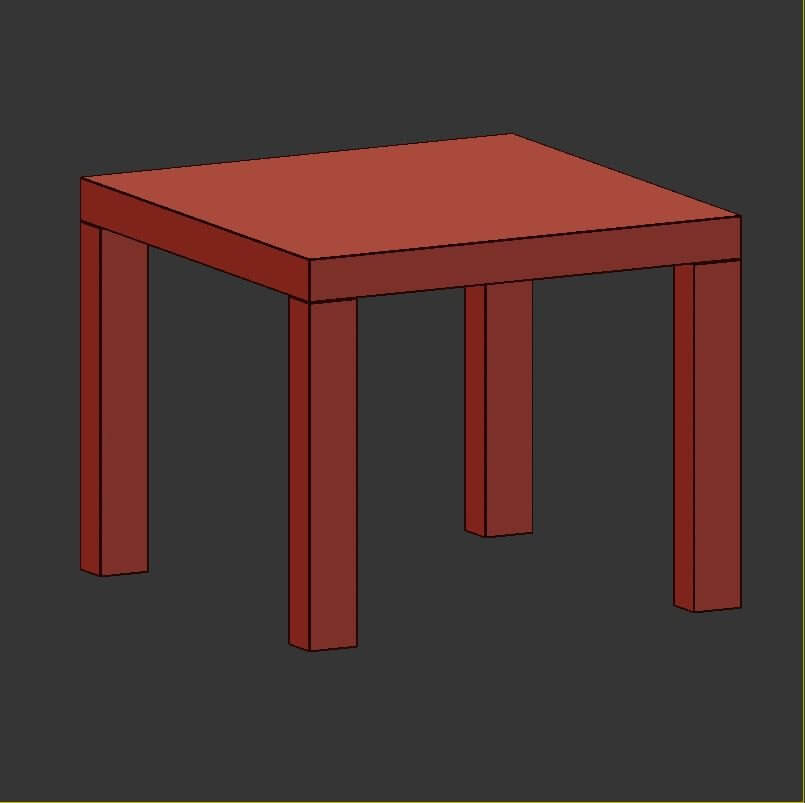 Lack Tables Set - 3D Model by min khant
