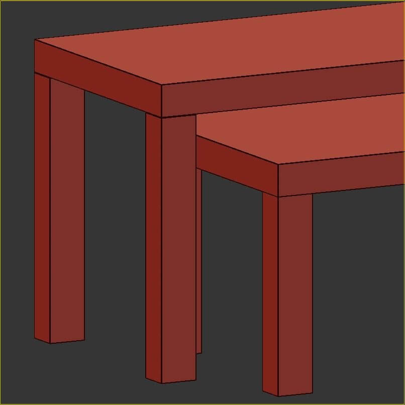 Lack Tables Set - 3D Model by min khant