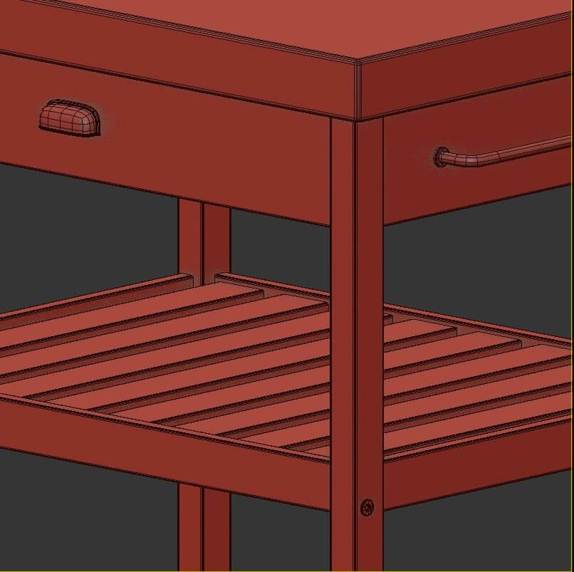 VADHOLMA Kitchen Island and Stools - 3D Model by min khant