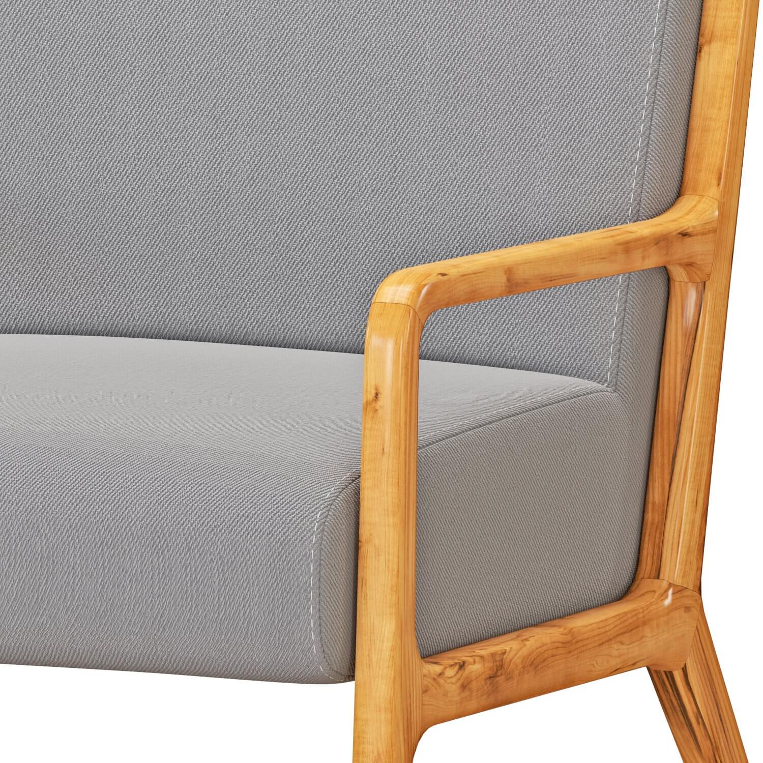 Zara Ash Wood and Linen Armchair - 3D Model by min khant