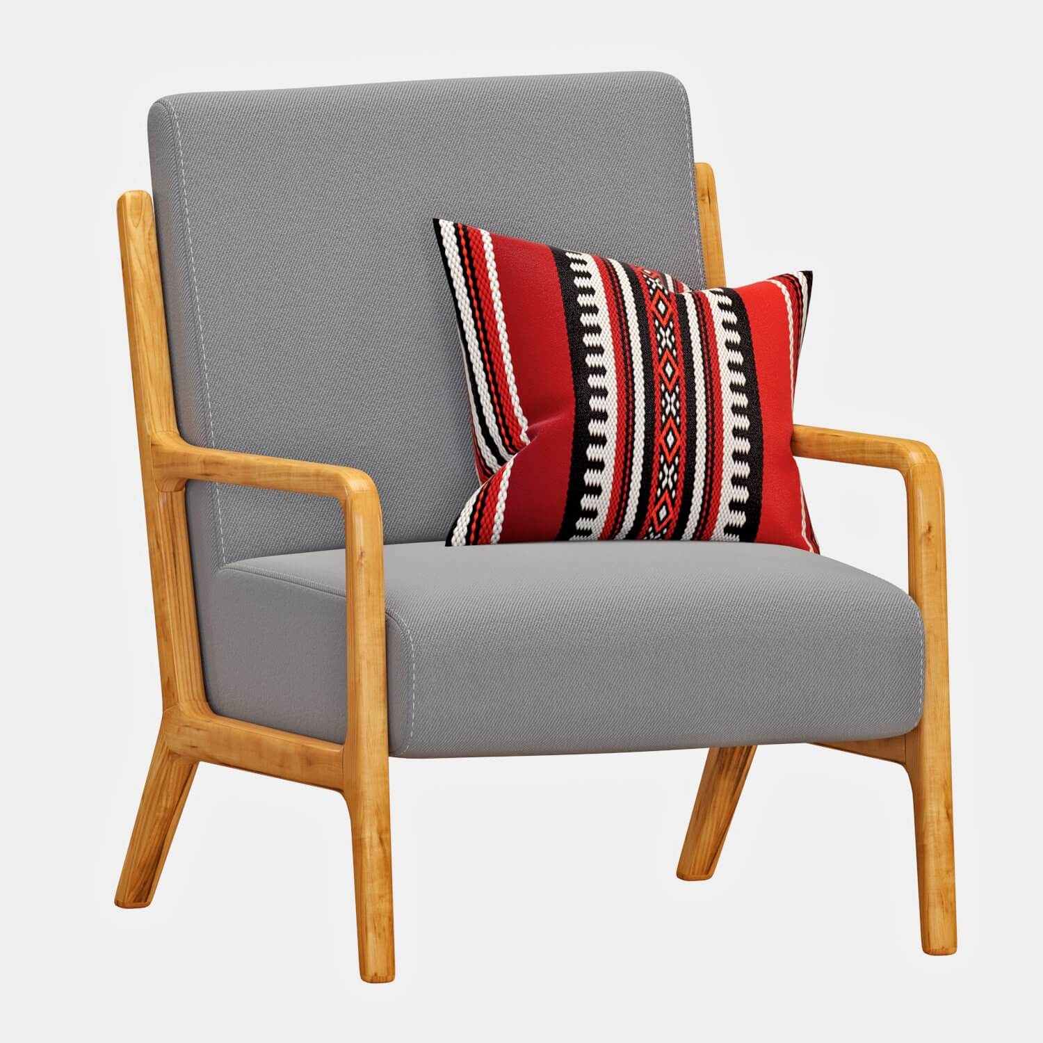 Zara Ash Wood and Linen Armchair - 3D Model by min khant