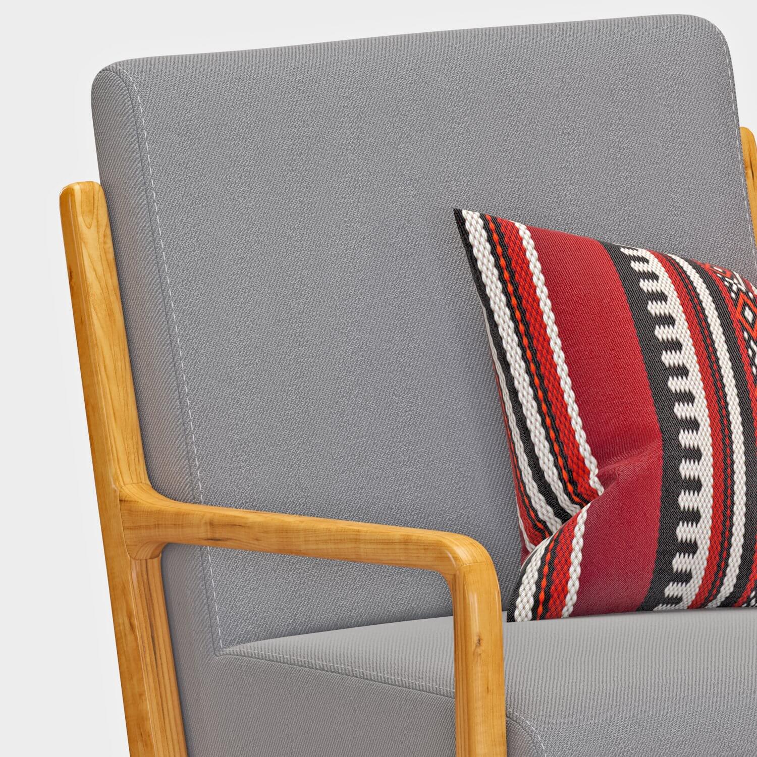 Zara Ash Wood and Linen Armchair - 3D Model by min khant