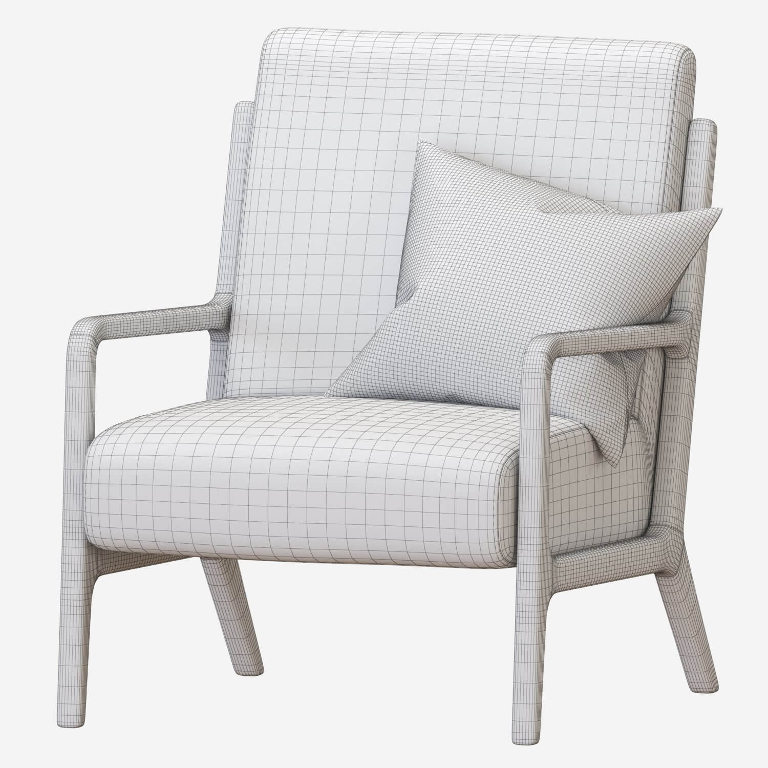 Zara Ash Wood and Linen Armchair - 3D Model by min khant
