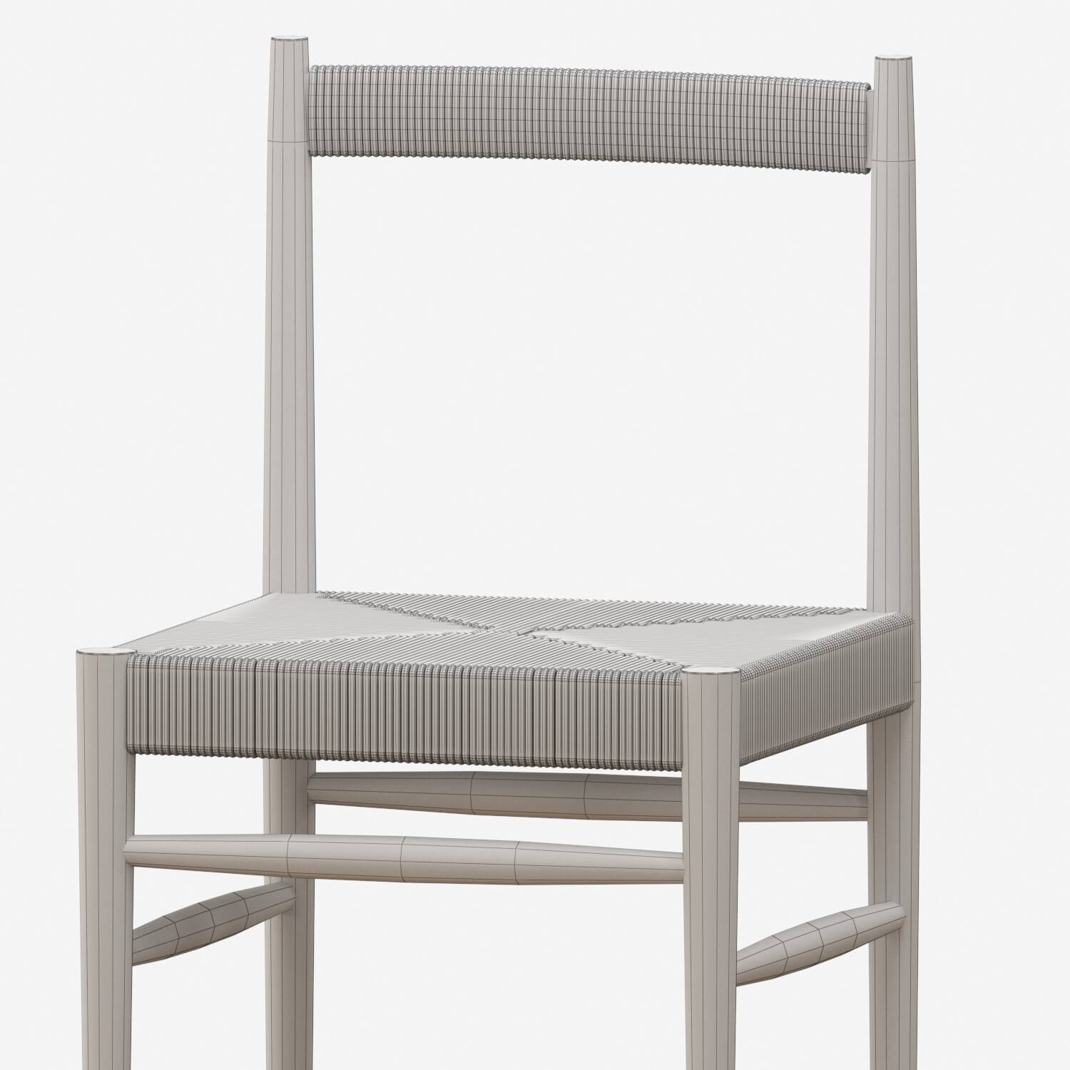 Zara D Shape Table And Woven Mango Chairs - 3D Model by min khant