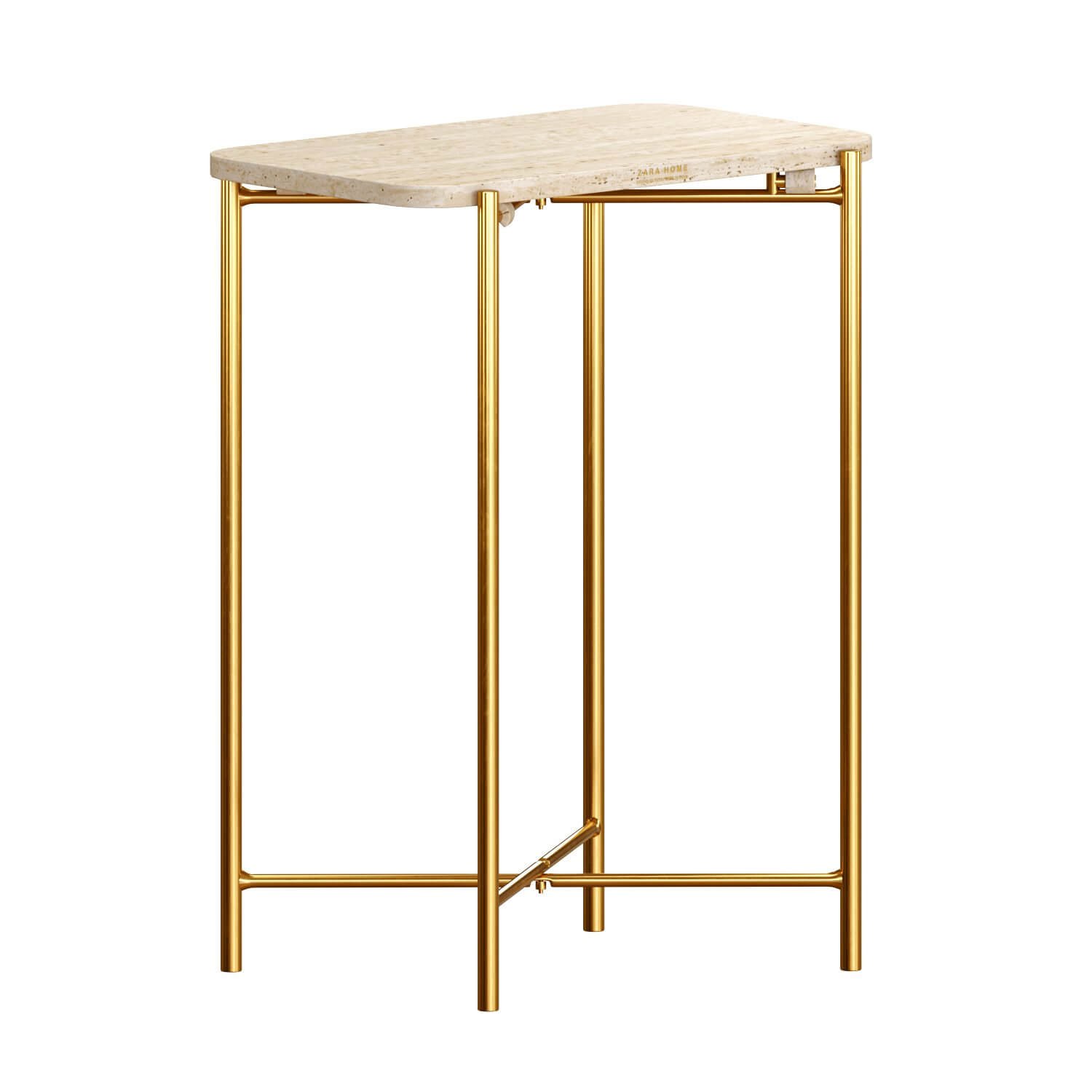 Zara Marble And Wooden Side Tables - 3D Model by min khant