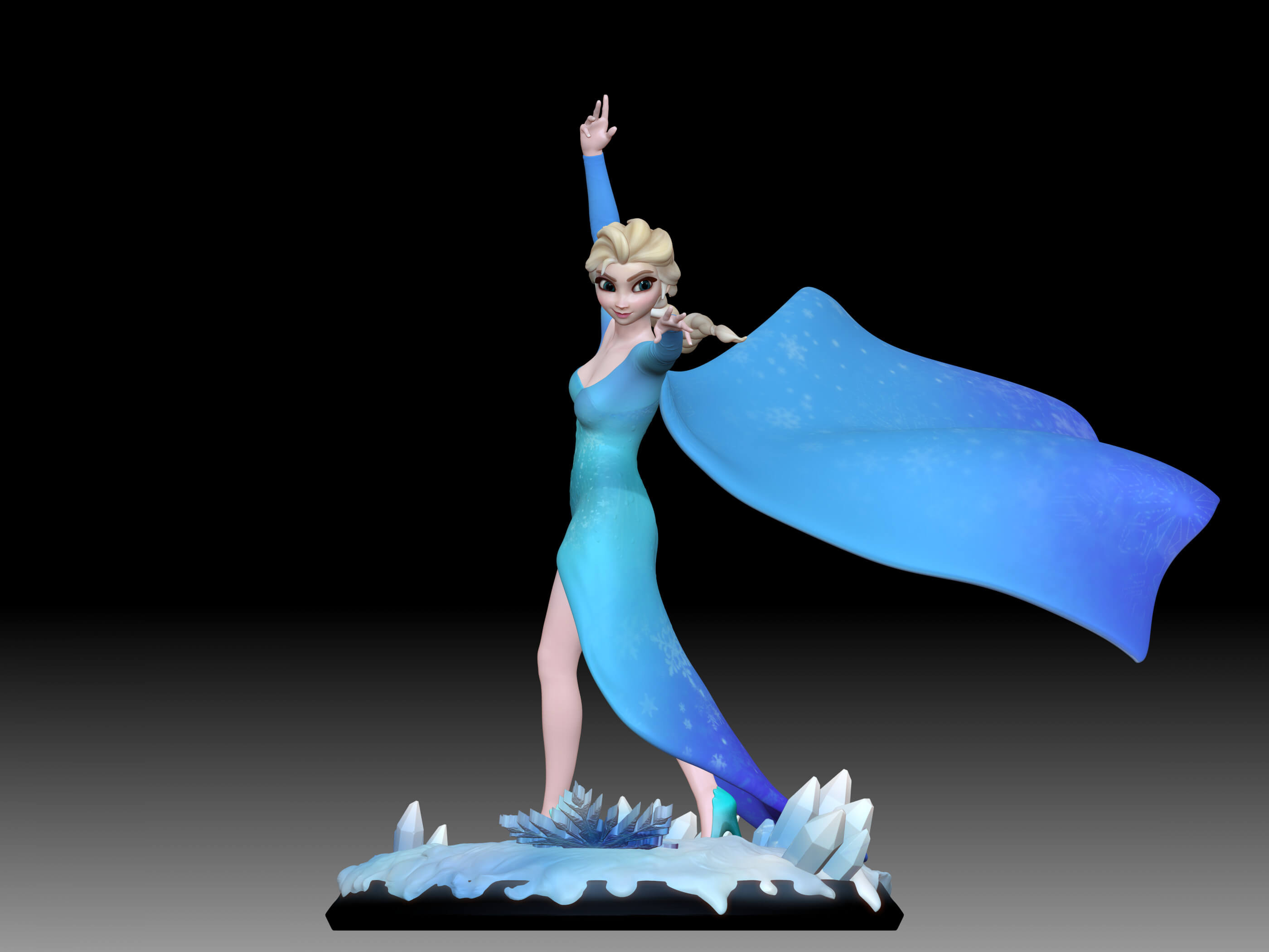 Elsa - Frozen Fan Art Sculpture 3D Model by minhdinh