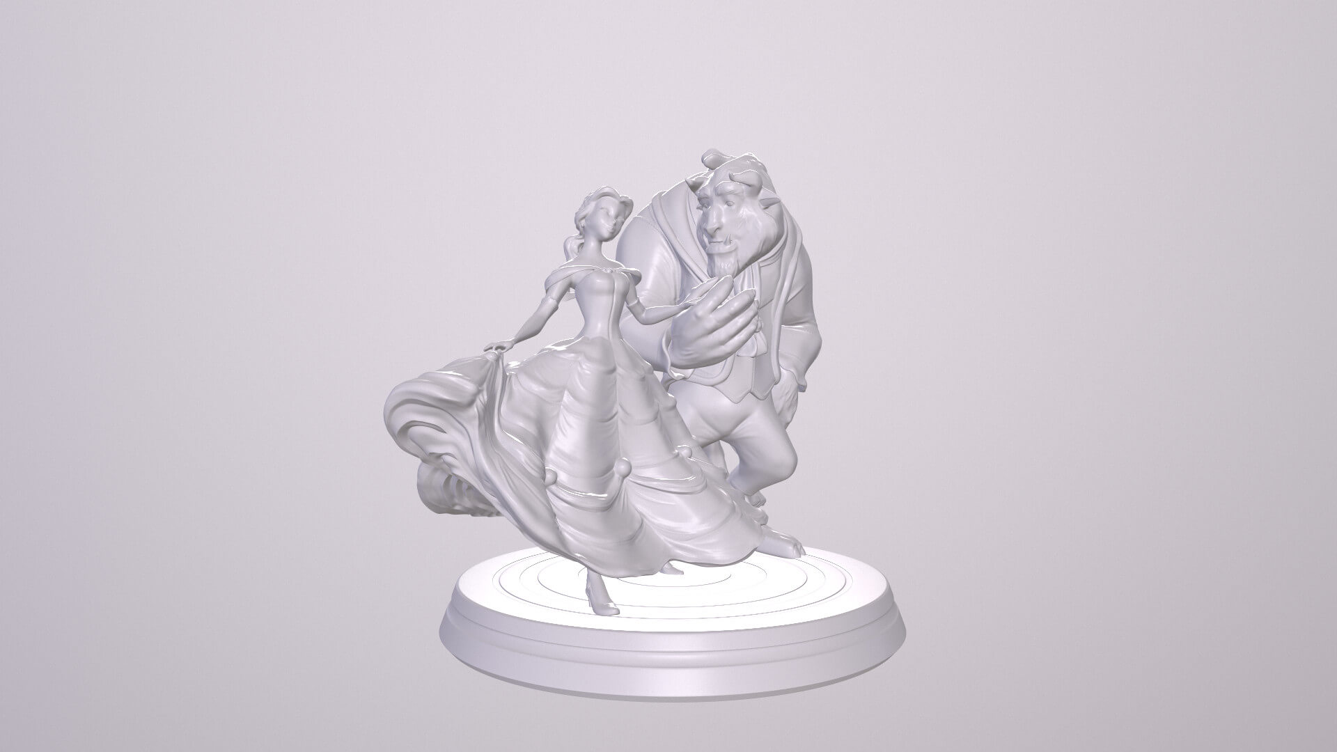 Beauty and The Beast Sculpture - 3D Model by minhdinh