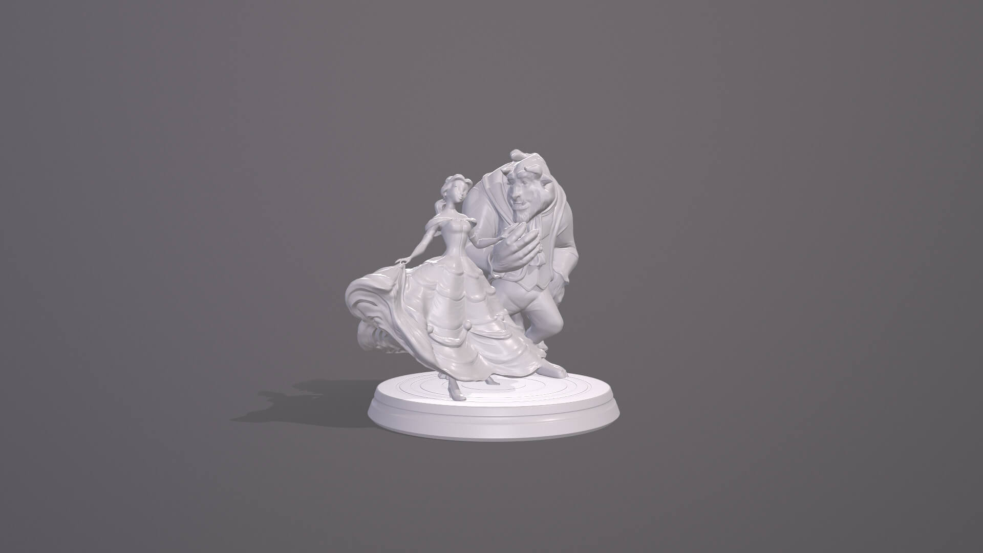 Beauty and The Beast Sculpture - 3D Model by minhdinh