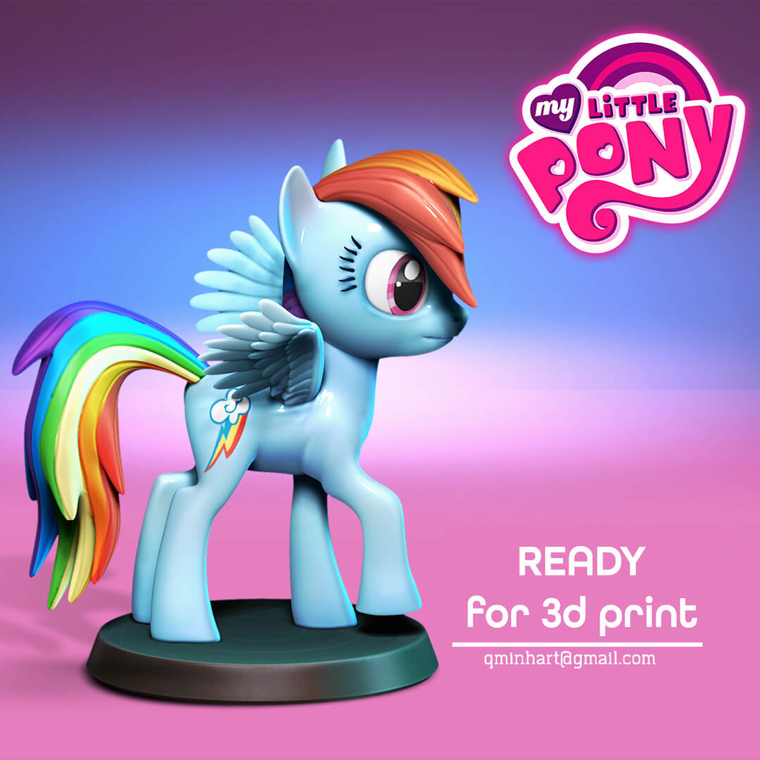 Rainbow Dash Little Pony Fanart - 3D Model by minhdinh