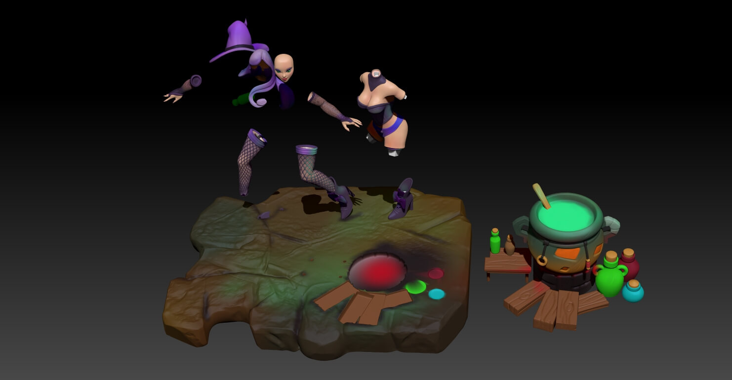 Witch Scene - 3D Model by minhdinh