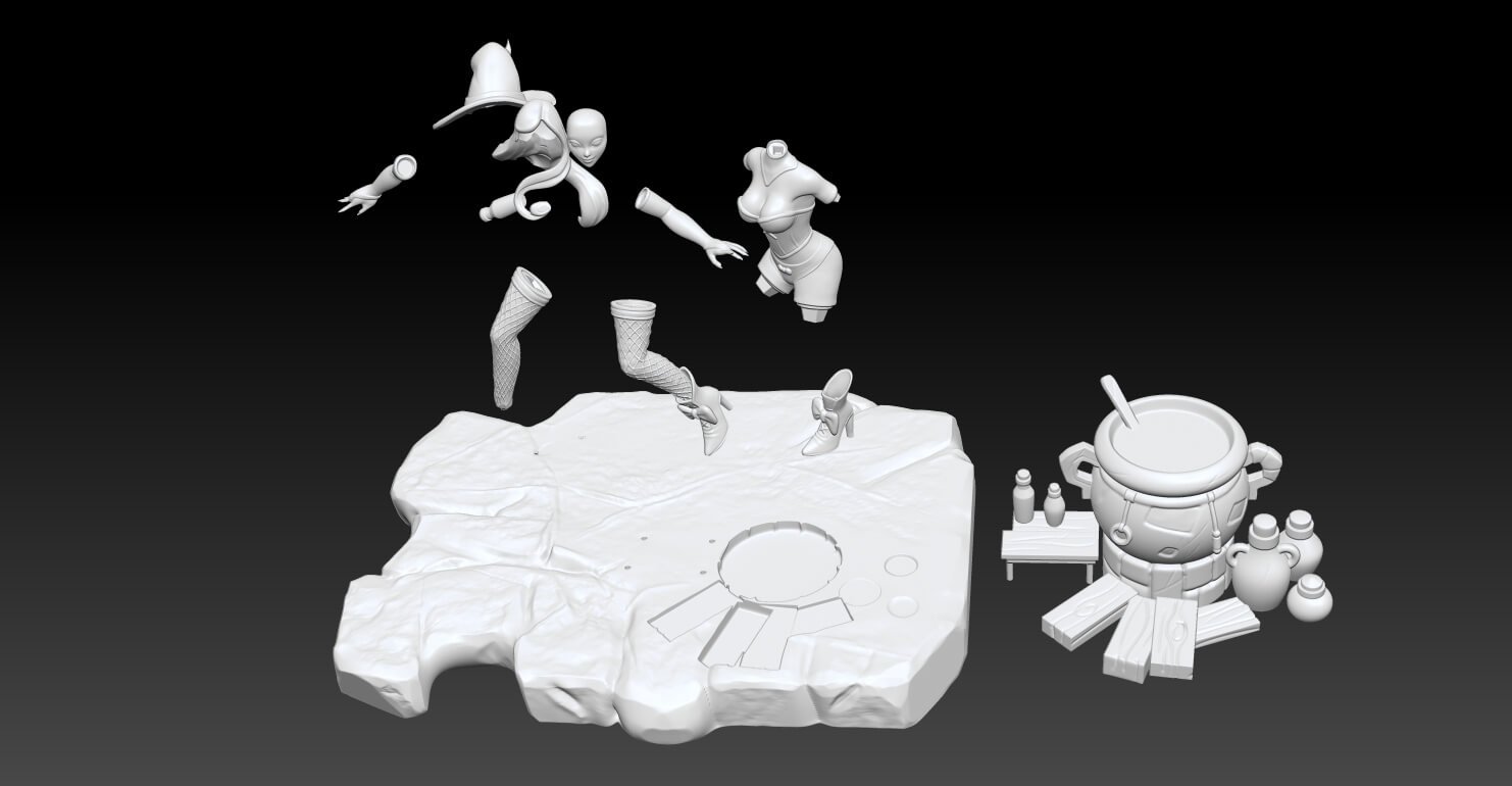 Witch Scene - 3D Model by minhdinh