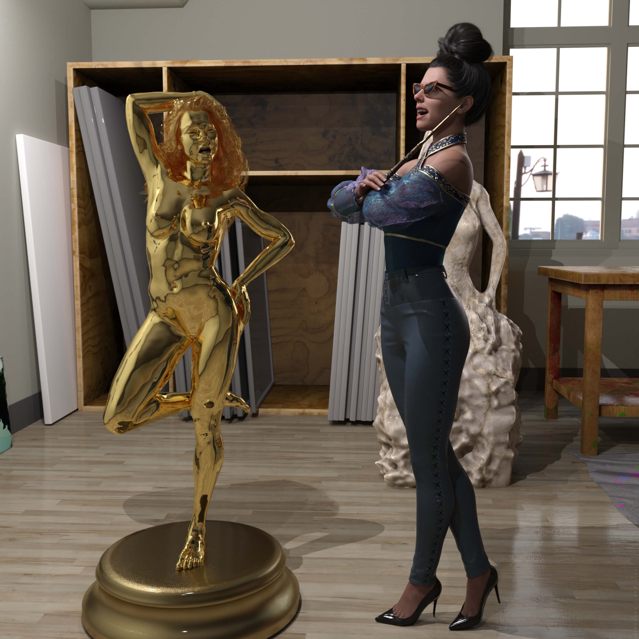 Gold Digger 3D Render, Digital Art by minus269