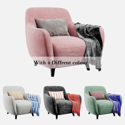 Armchair Ansil Happy - 3D Model by Miraz01