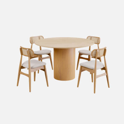 Cane Dining Set - 3D Model by Miraz01
