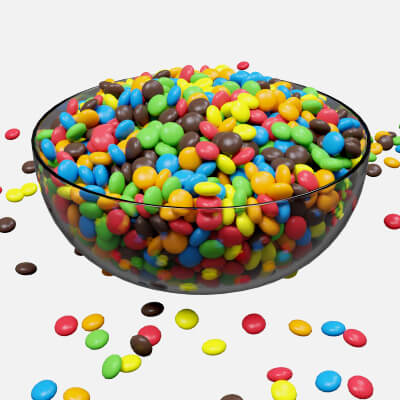 Colorful Candy Bowl - 3D Model by Miraz01