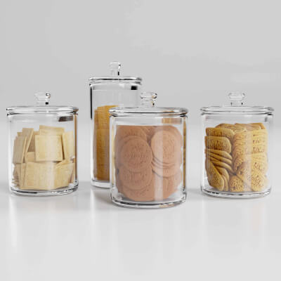 Cookie Jar with Cookies - 3D Model by Miraz01