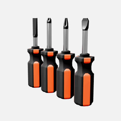 Screwdriver Tools Set - 3D Model by Miraz01