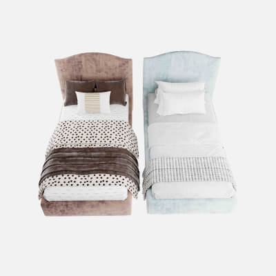 Single Bed set - 3D Model by Miraz01