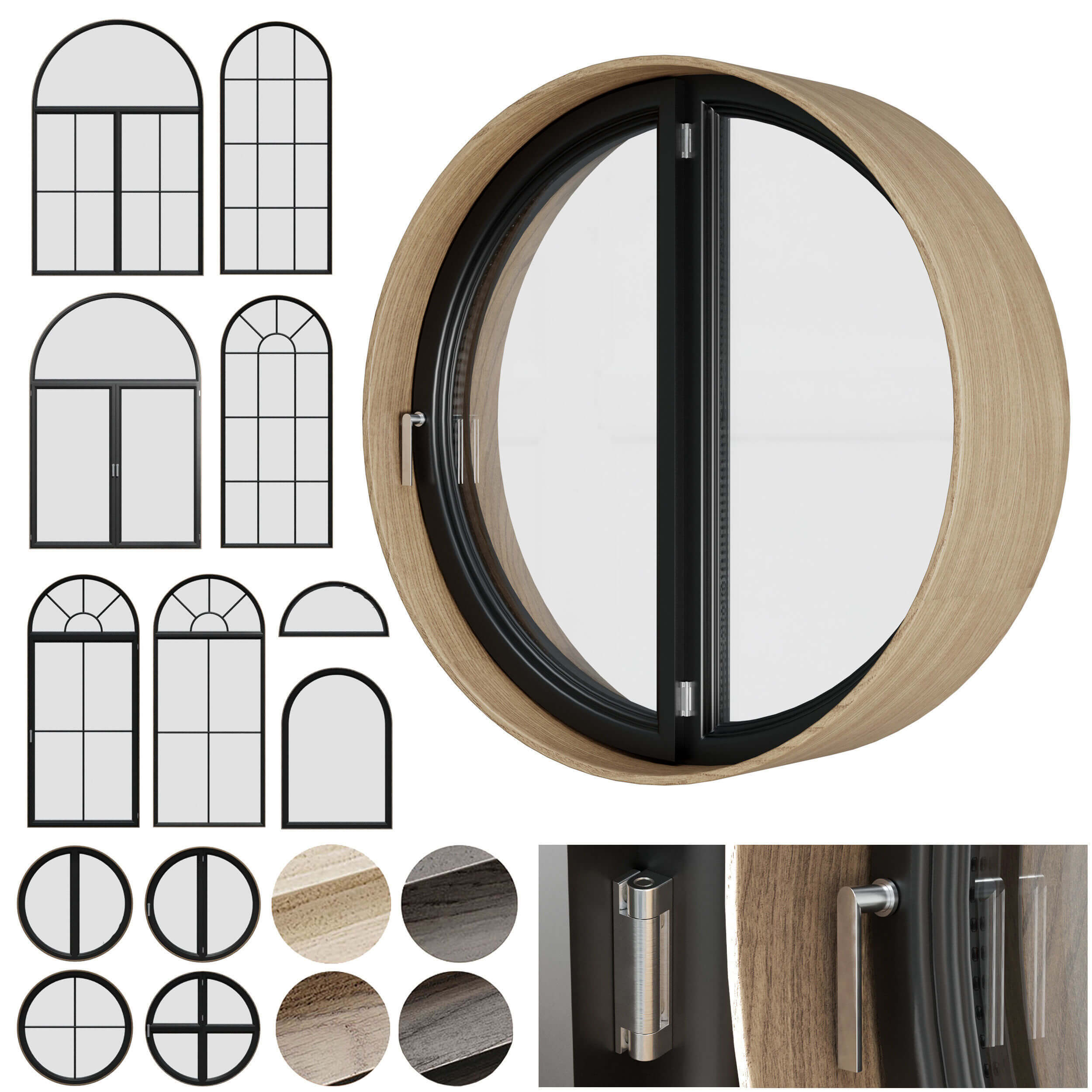 A Set of Round and Circle and Arched Windows - 3D Model by mirror men2025
