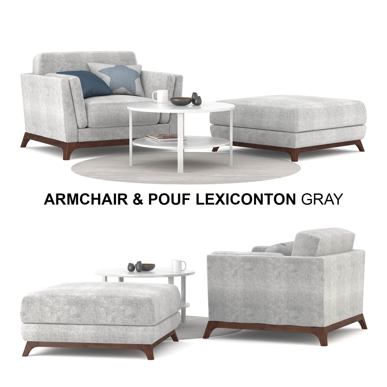 Armchair Lexiconton Gray - 3D Model by mirror men2025